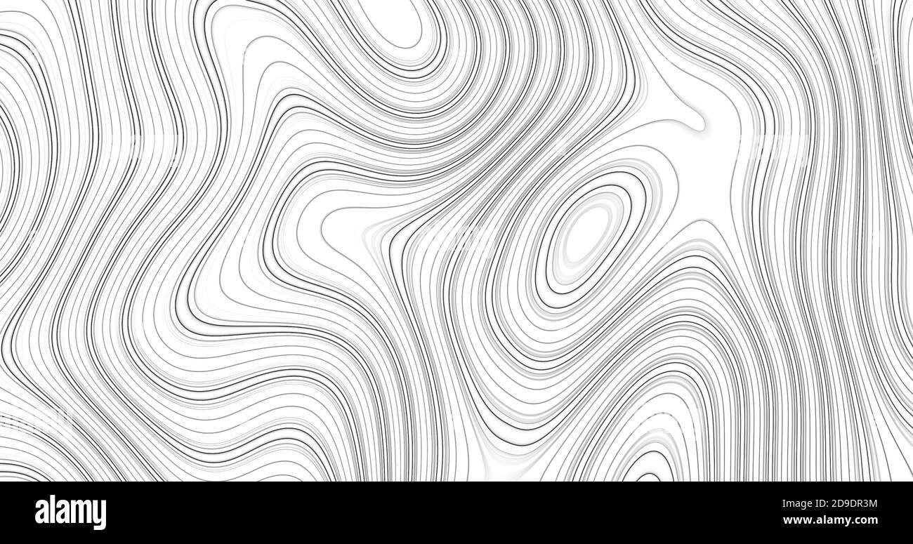 Abstract black and white topographic contours lines Stock Photo - Alamy