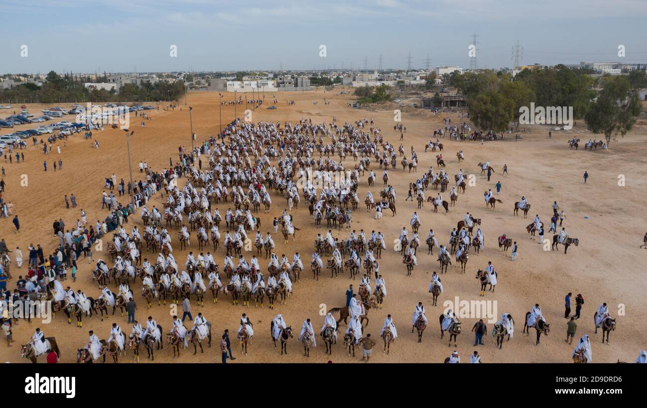 Group of horsemen Participate in a traditional festival of Horses ...