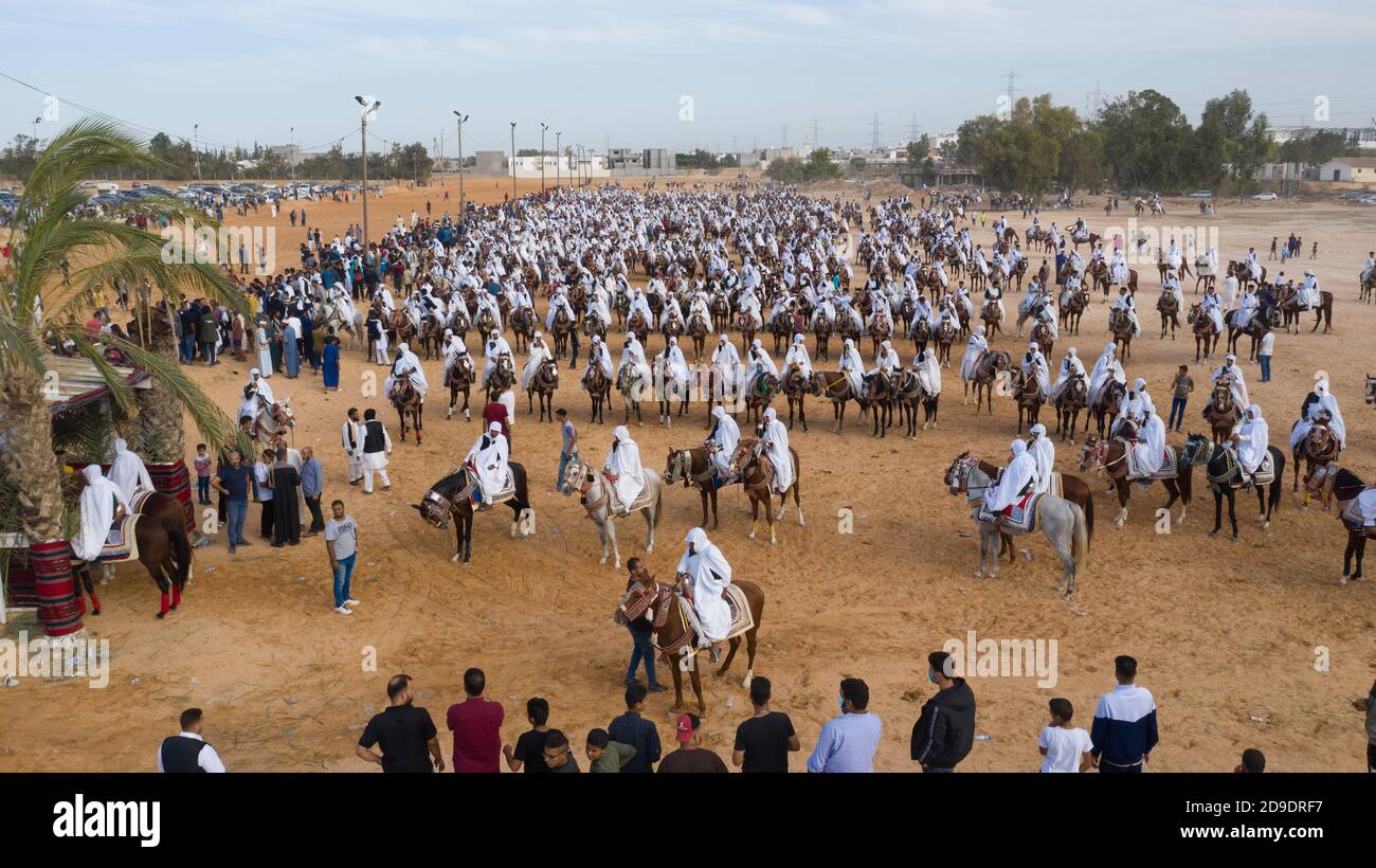 Group of horsemen Participate in a traditional festival of Horses ...