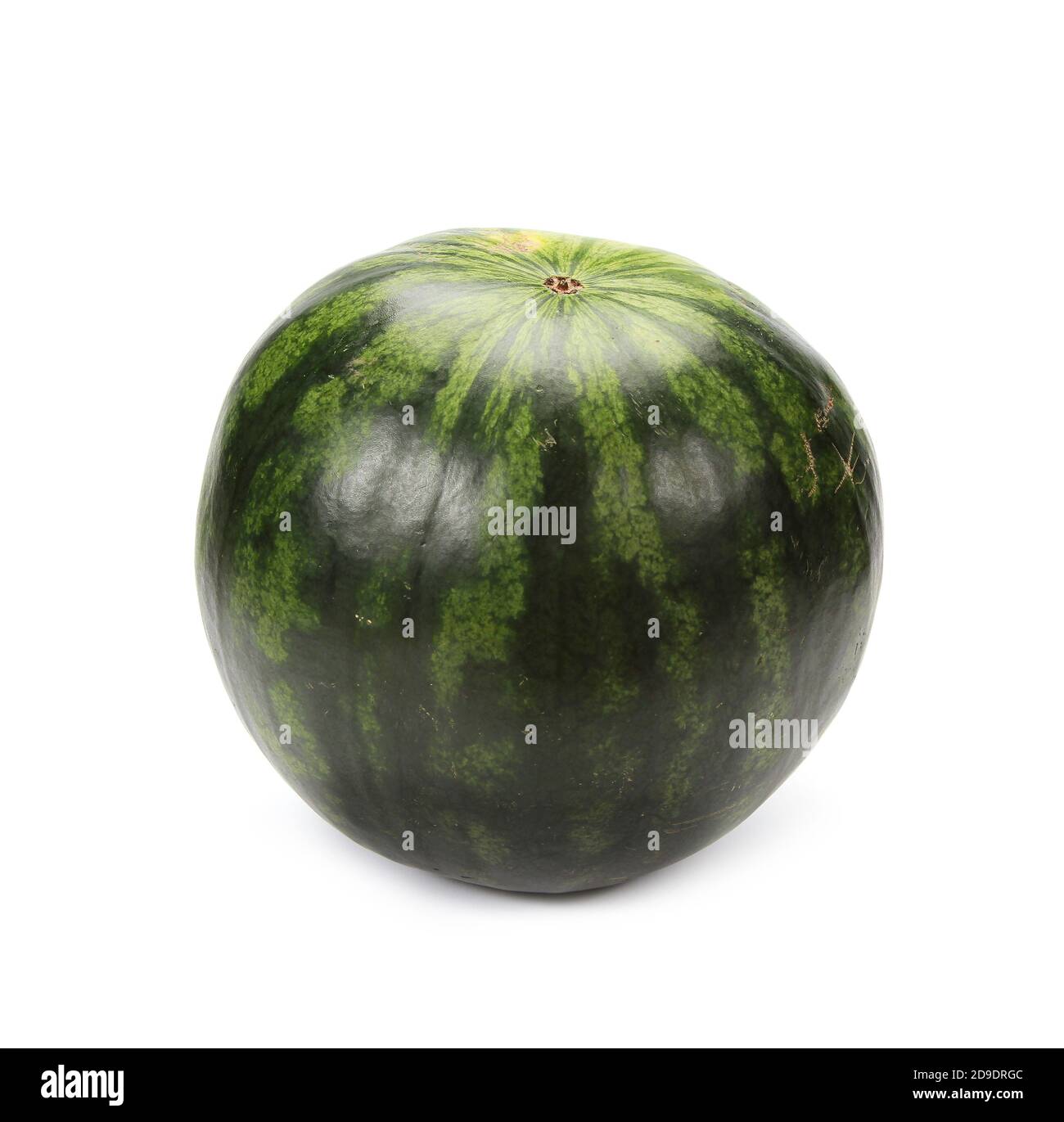Single round watermelon isolated on a white background Stock Photo - Alamy