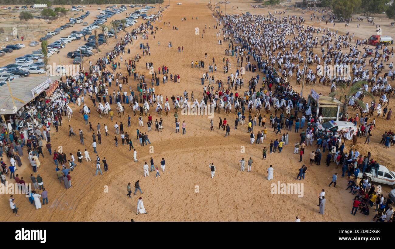 Group of horsemen Participate in a traditional festival of Horses ...