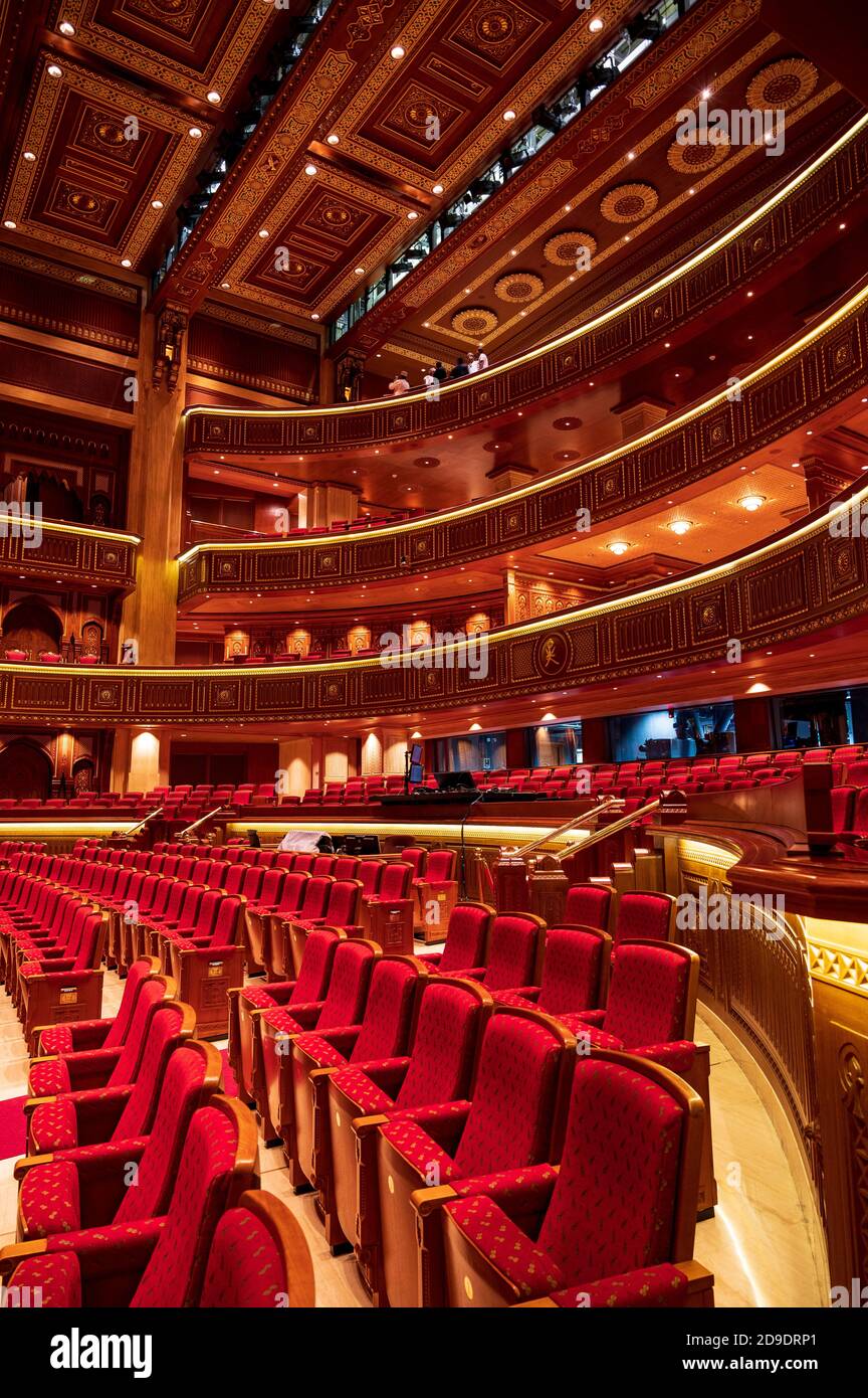 Sultanate of Oman, Muscat: the Royal Opera House. Interior Stock Photo ...