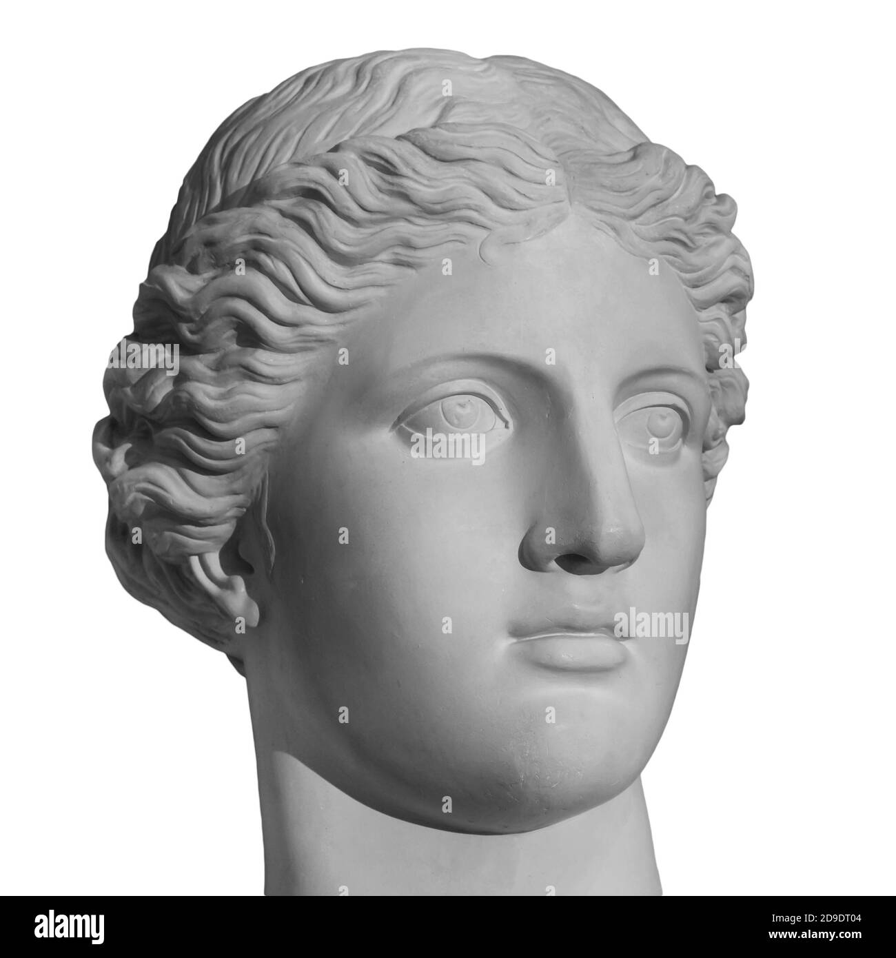 Ancient statue Venus head isolated on white background. Plaster antique ...
