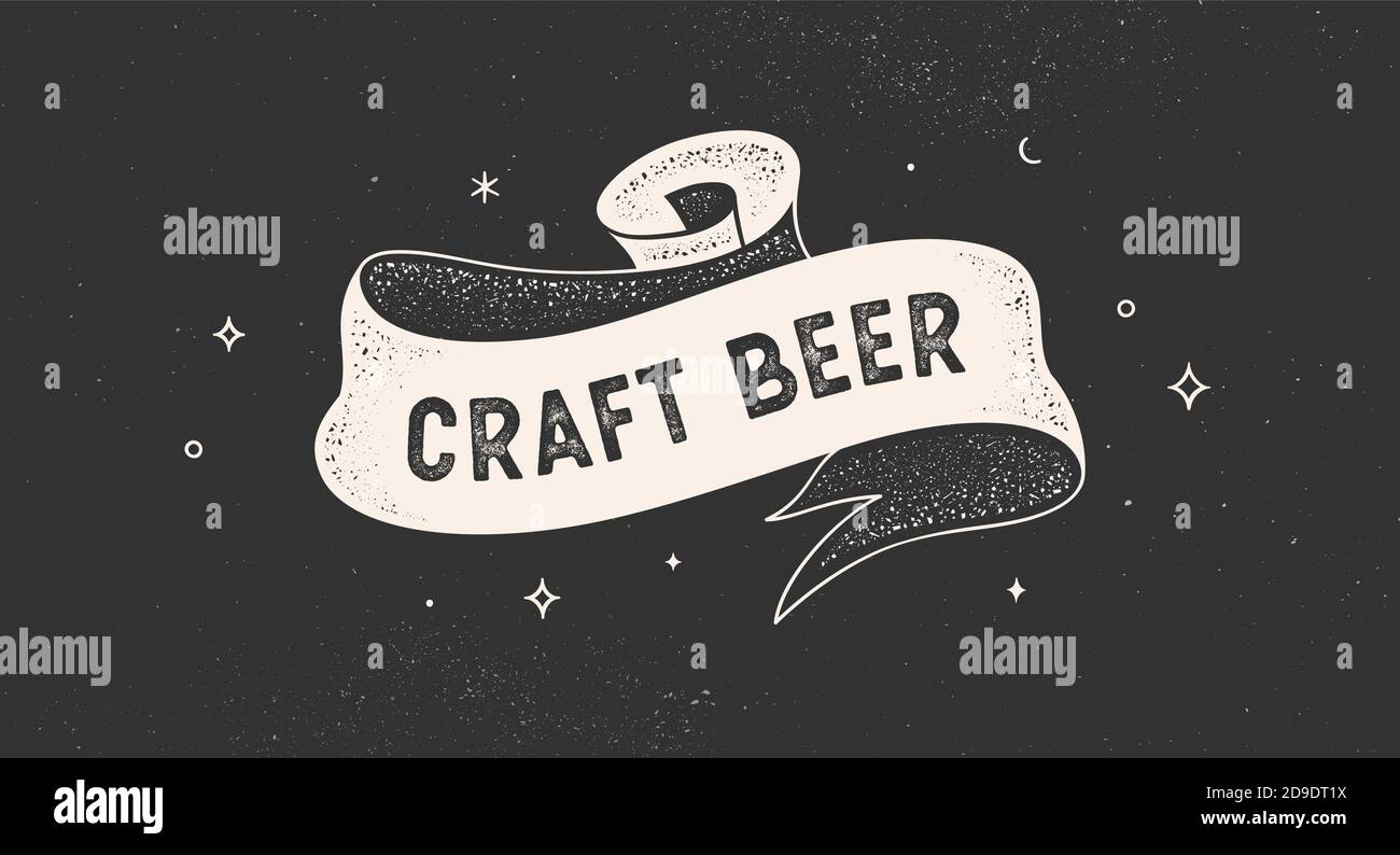 Craft Beer. Vintage ribbon Stock Vector Image & Art - Alamy