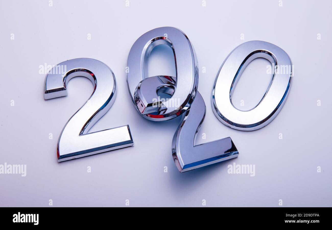 Happy New Year 2020. Symbol from number 2020 on bright background ...