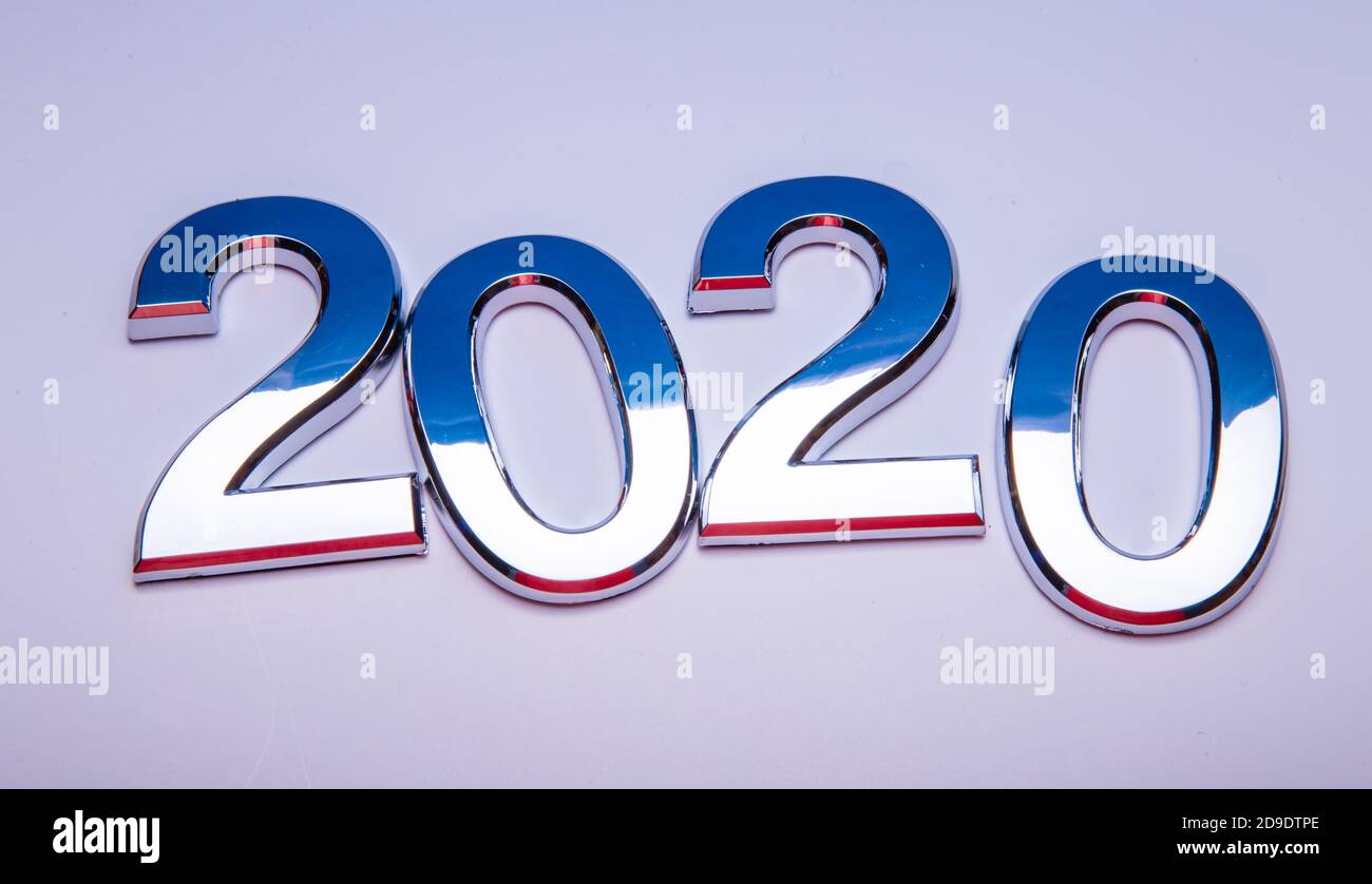 Happy New Year 2020. Symbol from number 2020 on bright background ...