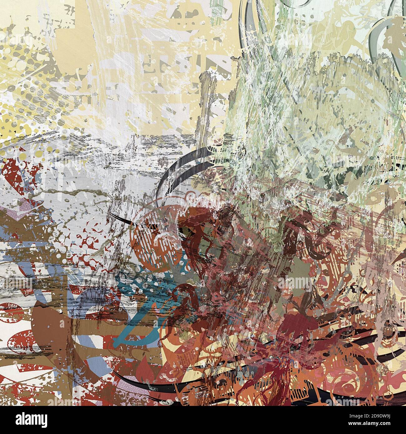 Texture of strokes of colored paint, blurred spots with brushes of ...