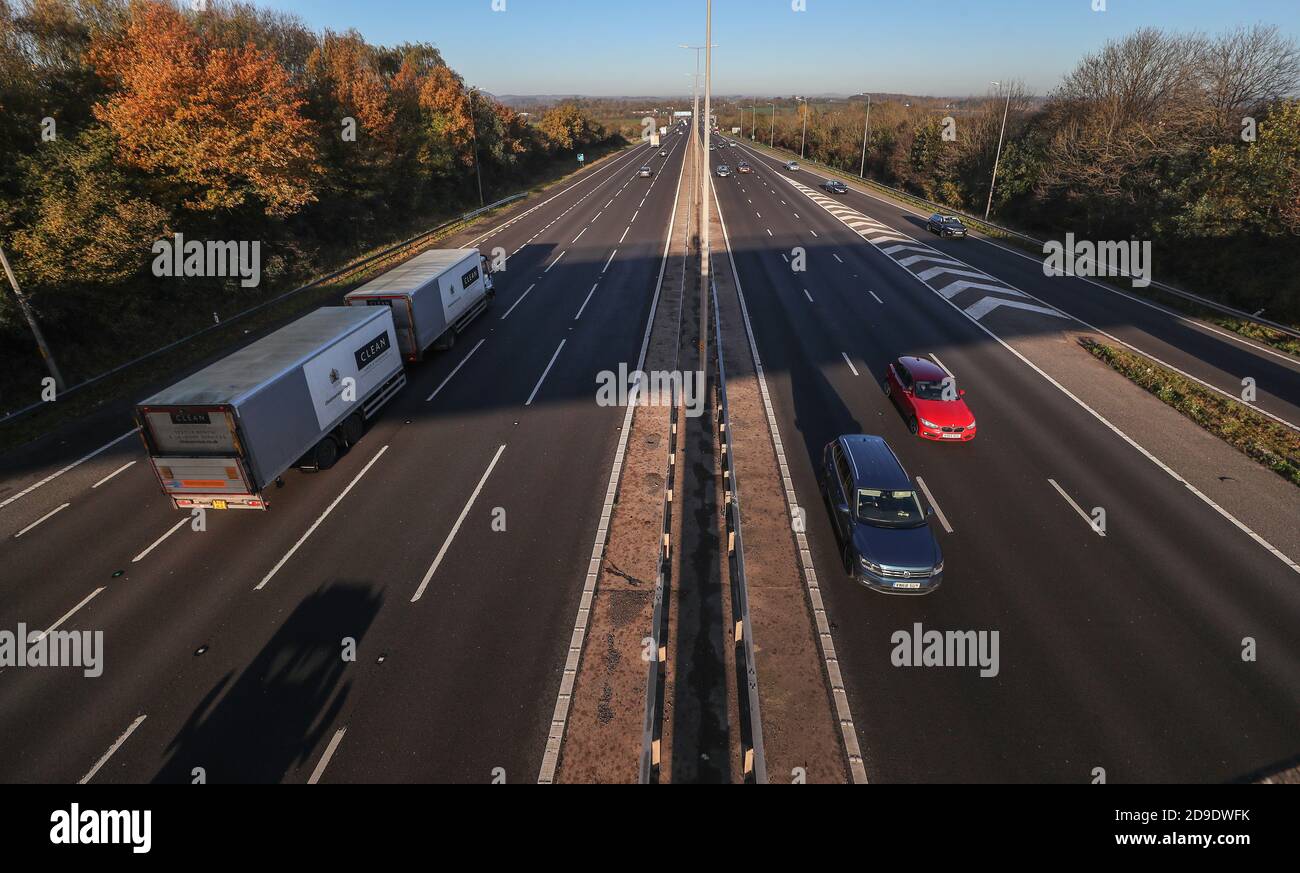 The M5 motorway near junction 8 at 0845, ahead of a national lockdown ...