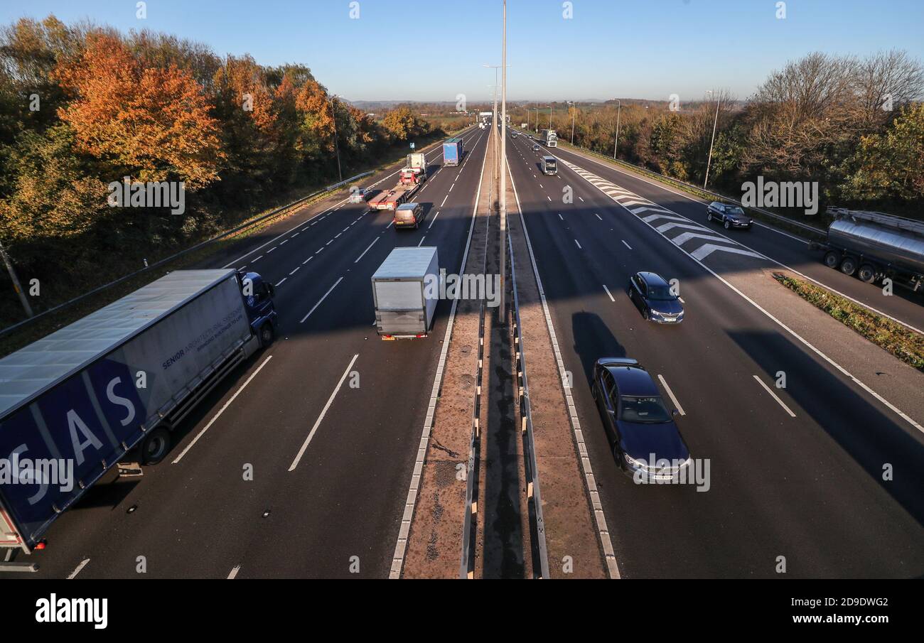 The M5 motorway near junction 8 at 0845, ahead of a national lockdown ...