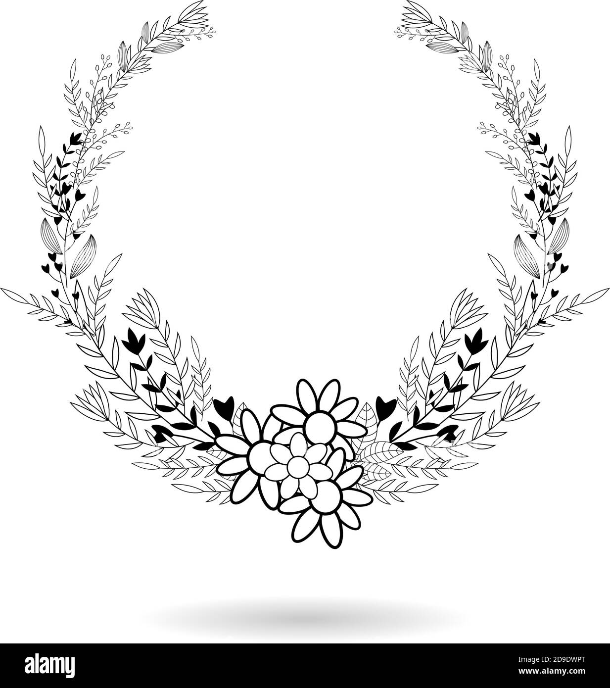 frame botanical vector design floral ornament template for initial name ...