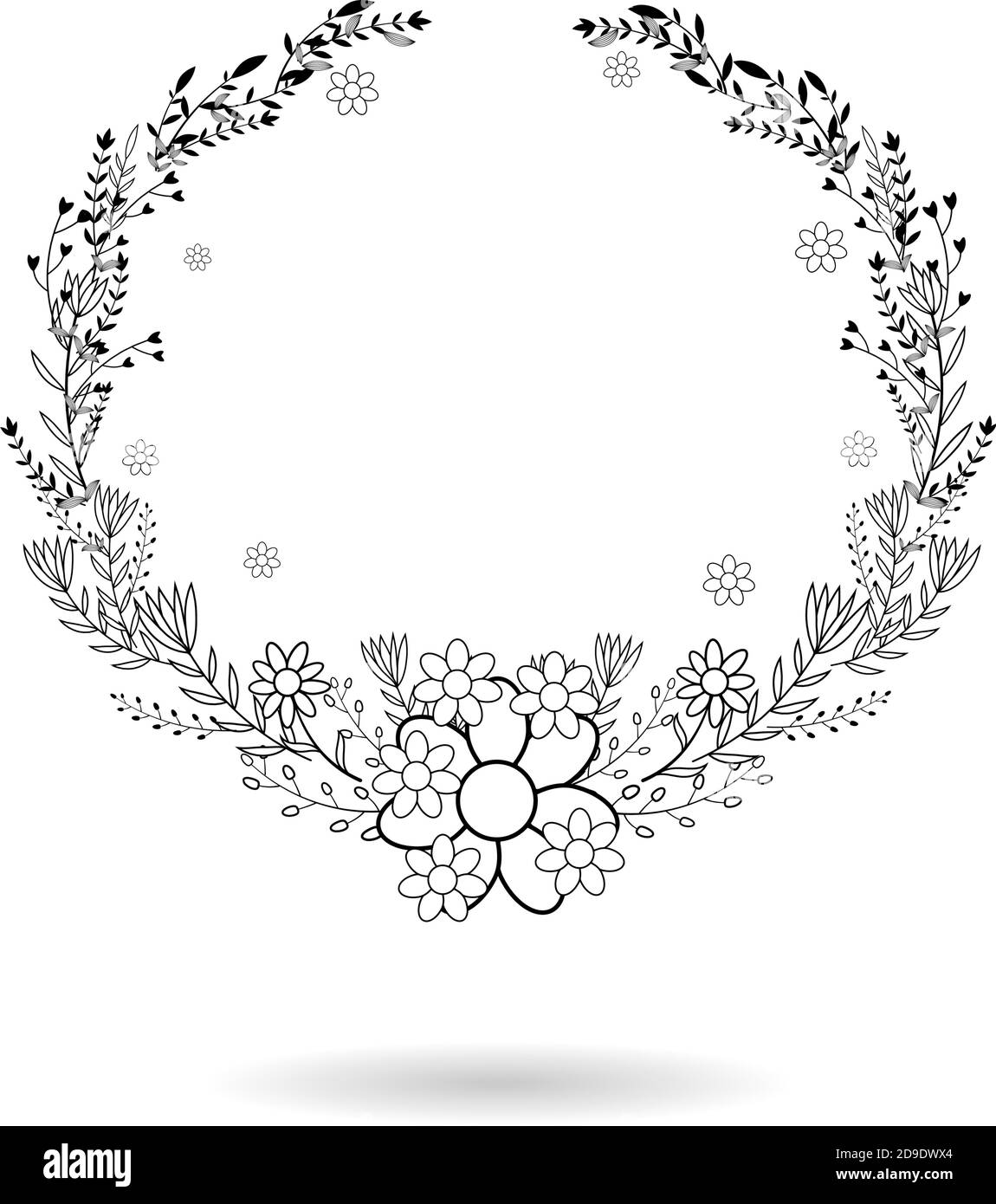 frame botanical vector design floral ornament template for initial name ...
