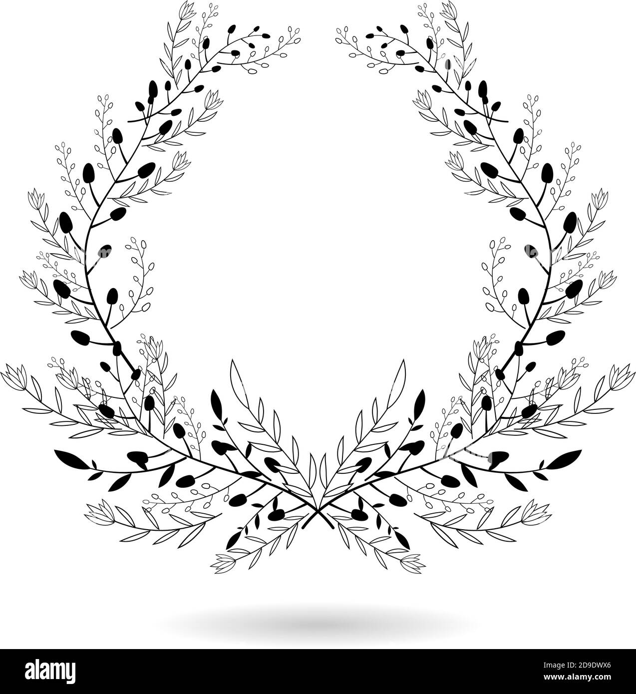 frame botanical vector design floral ornament template for initial name ...