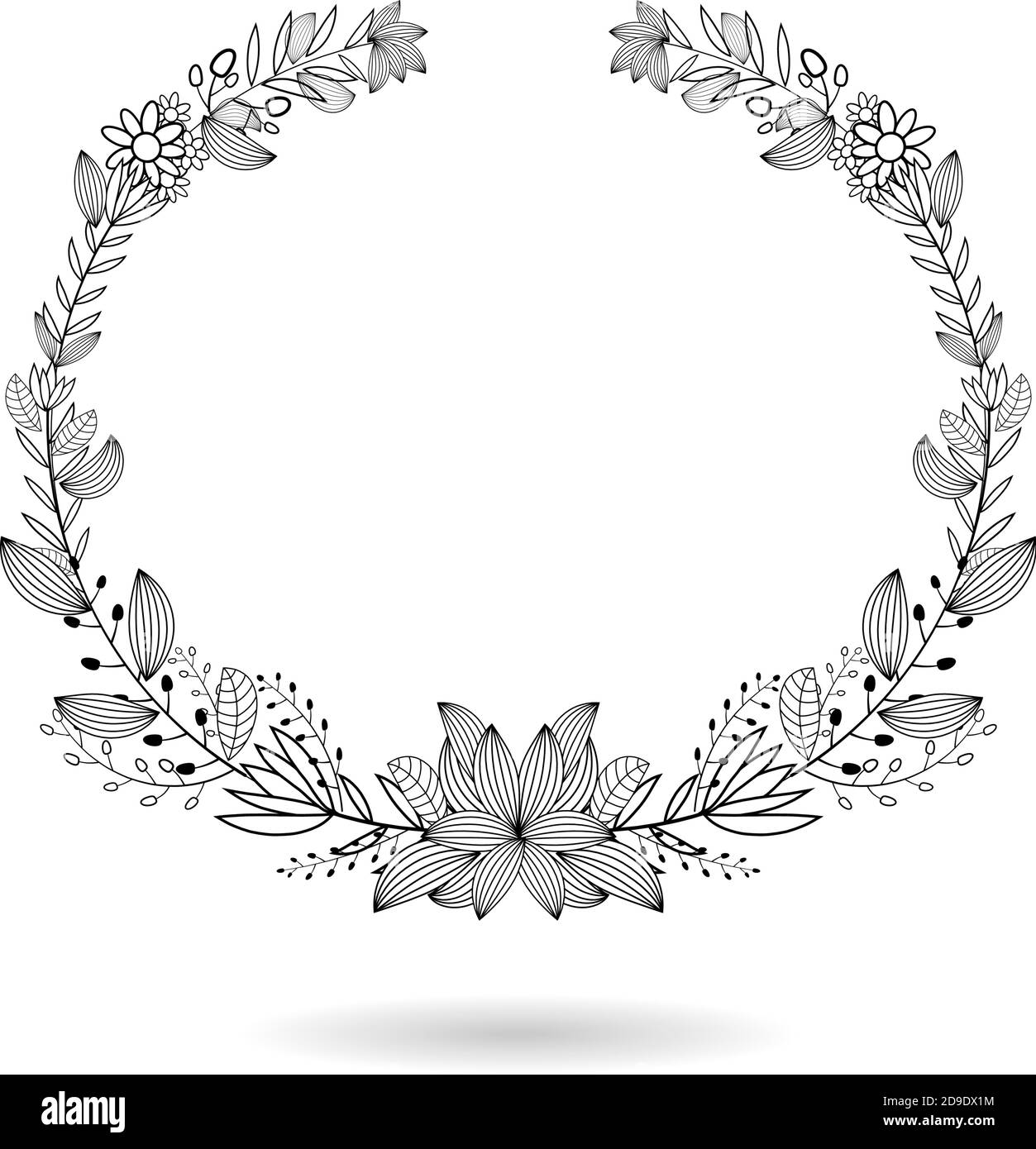 frame botanical vector design floral ornament template for inital name ...