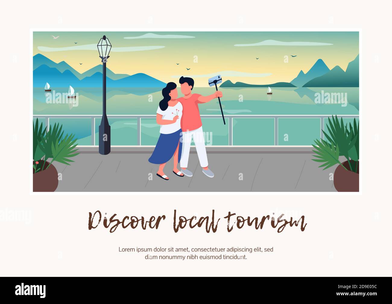Discover local tourism banner flat vector template Stock Vector Image ...