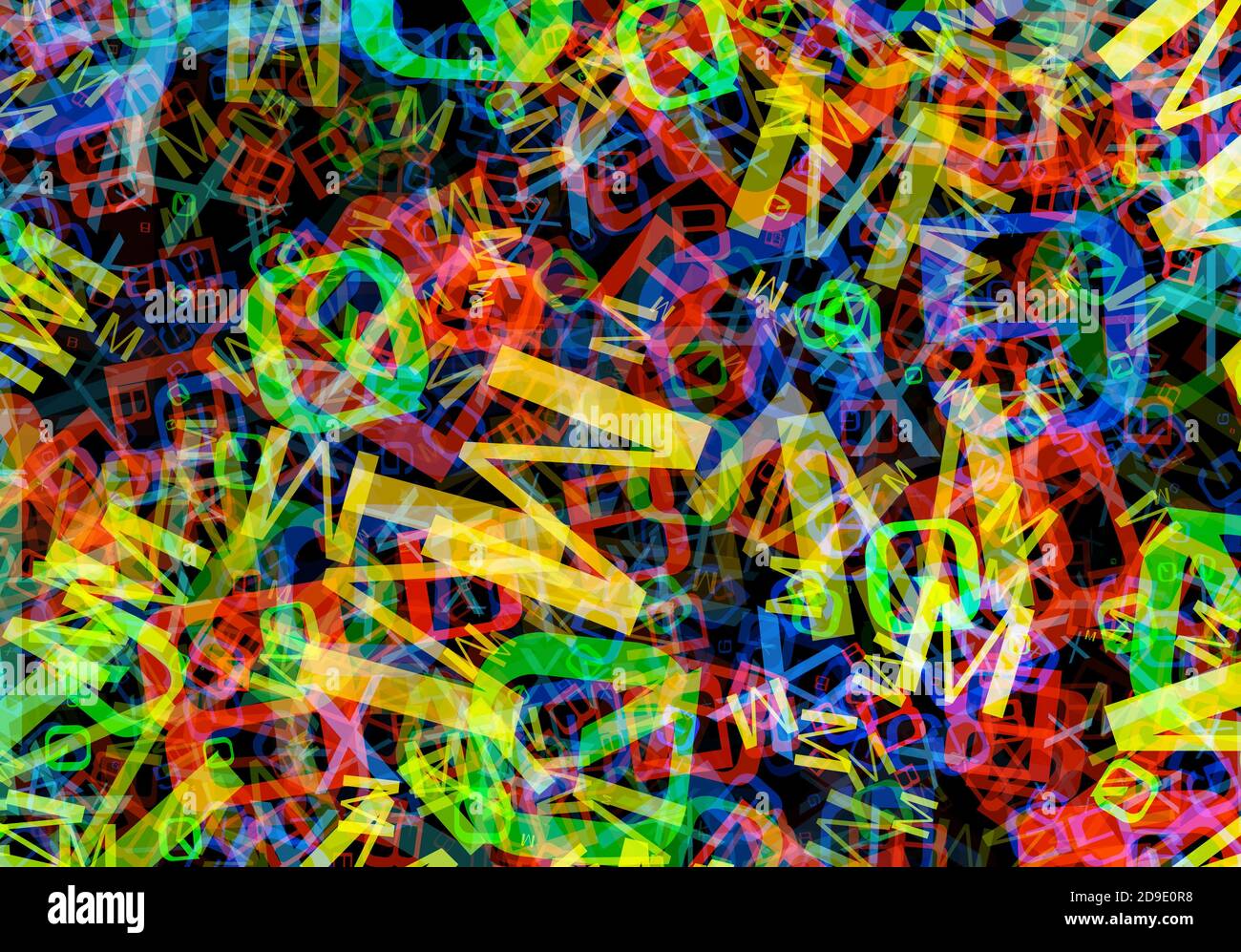abstract background of colorful alphabet letters Stock Photo - Alamy
