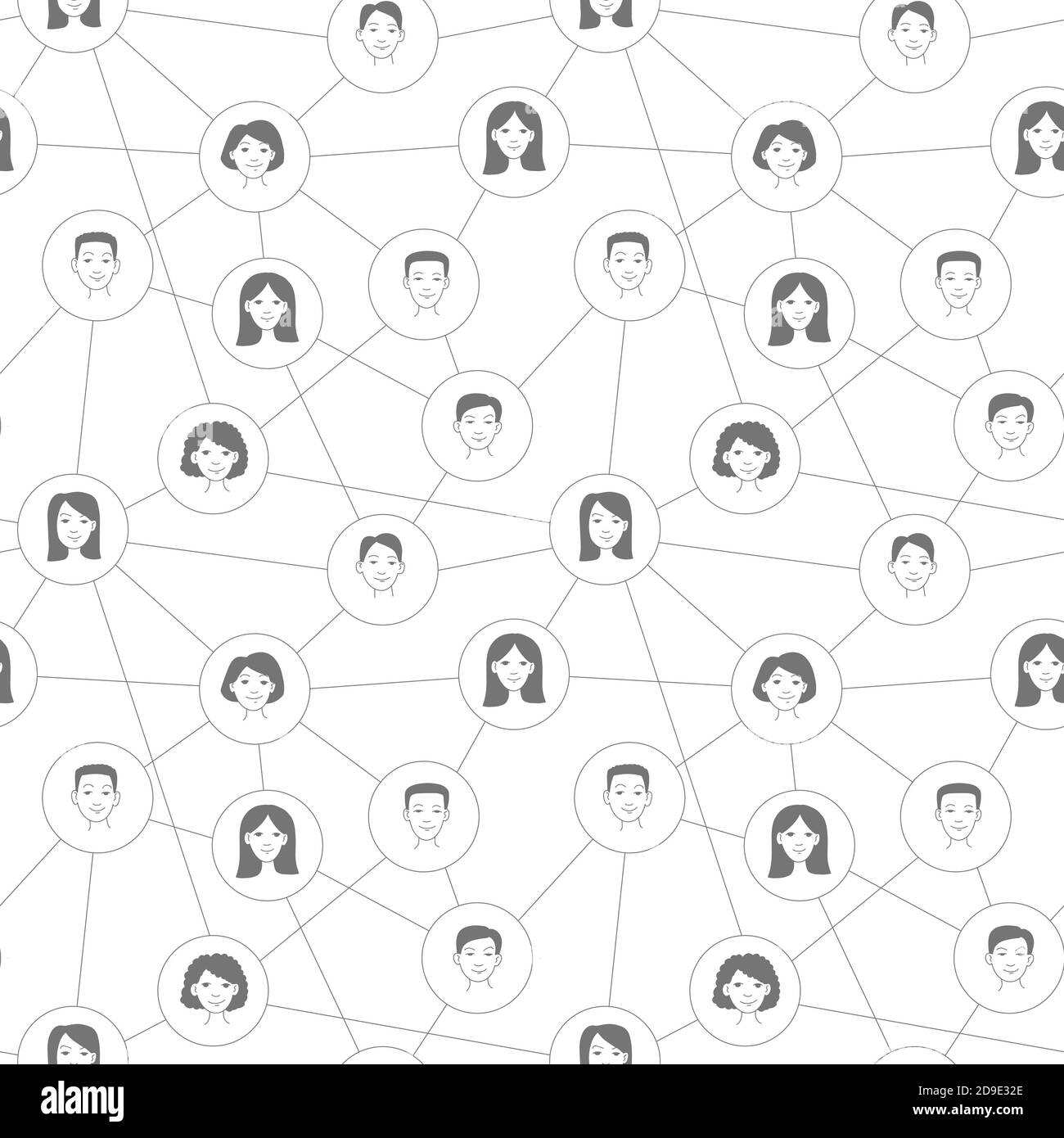 Social network scheme Seamless pattern. Vector illustration doodle ...