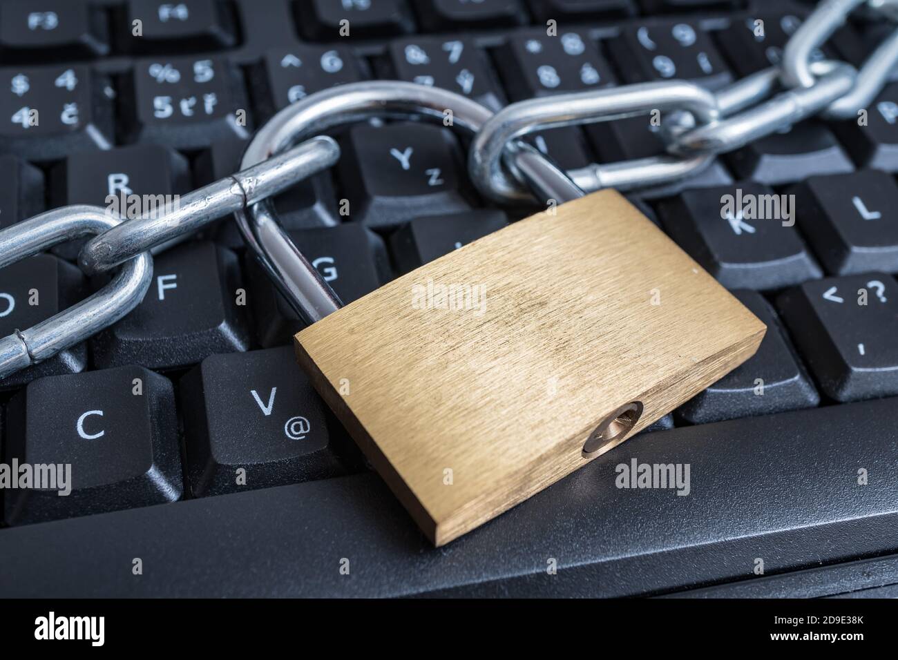 Data Protection Privacy And Security Concept Lock With Chain On