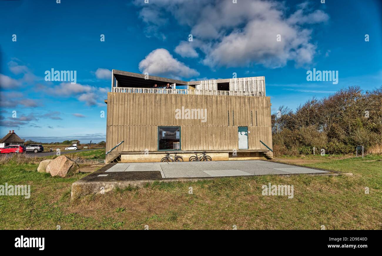 Pumping station North in the meadows wetlands of Skjern in Denmark ...