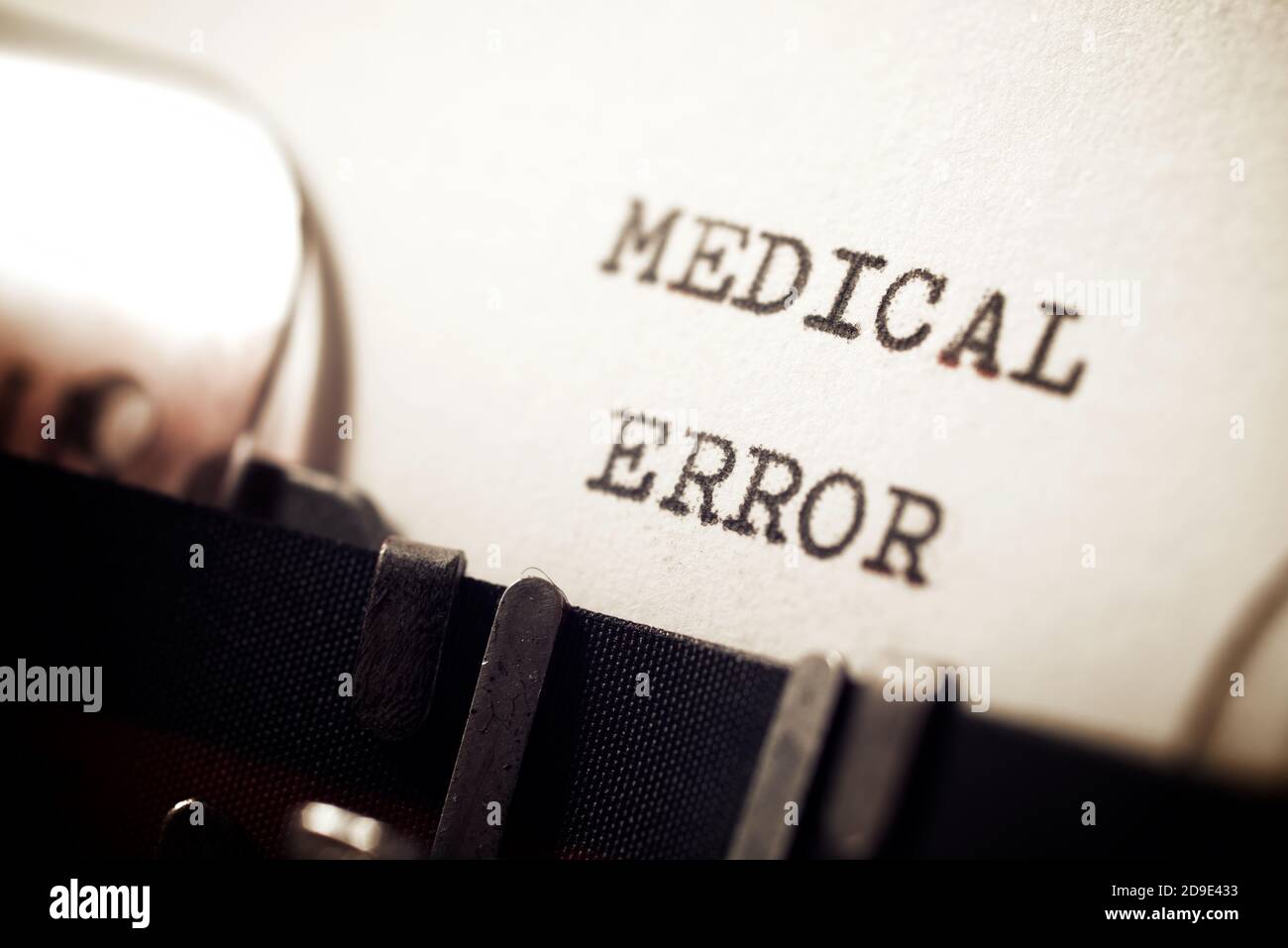 Medical error phrase written with a typewriter Stock Photo - Alamy