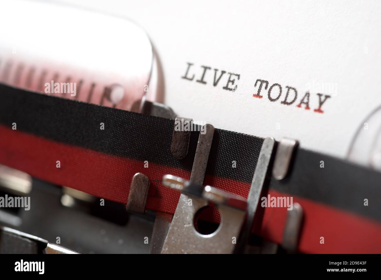 Live today phrase written with a typewriter Stock Photo - Alamy