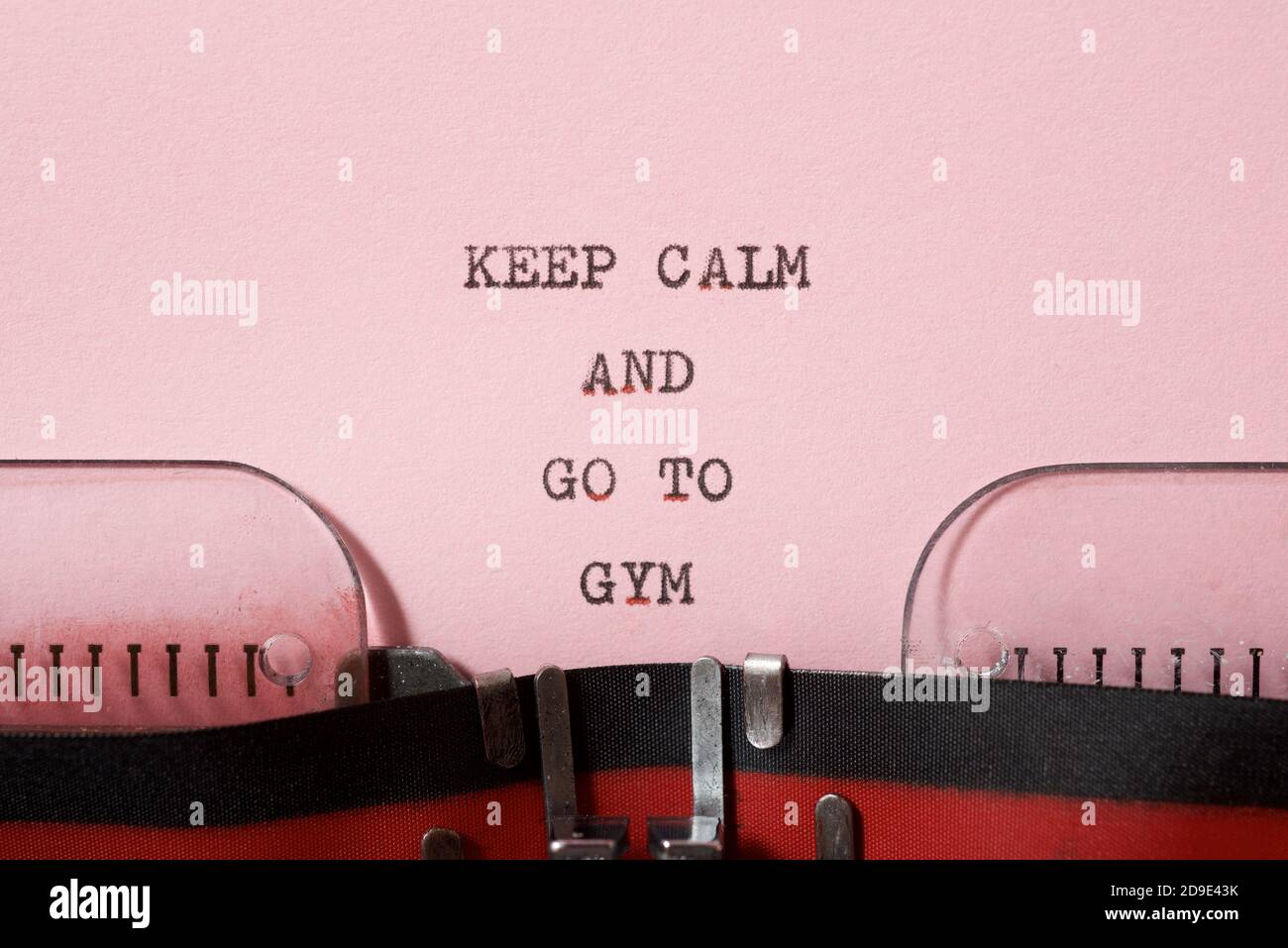 Keep calm and go to gym phrase written with a typewriter Stock Photo ...