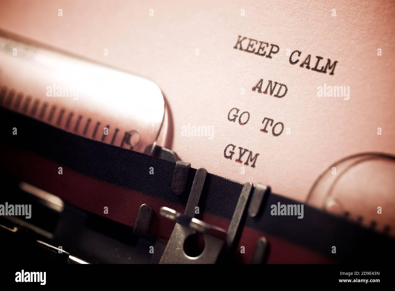 Keep calm and go to gym phrase written with a typewriter Stock Photo ...