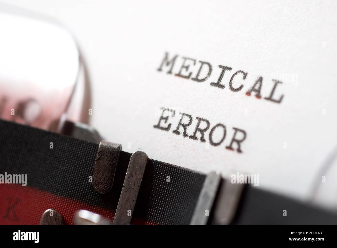 Medical error phrase written with a typewriter Stock Photo - Alamy
