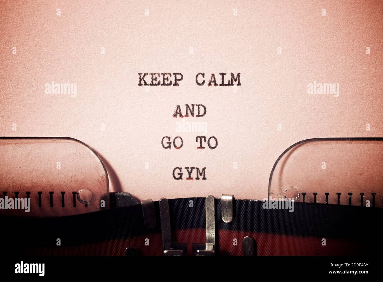 Keep calm and go to gym phrase written with a typewriter Stock Photo ...
