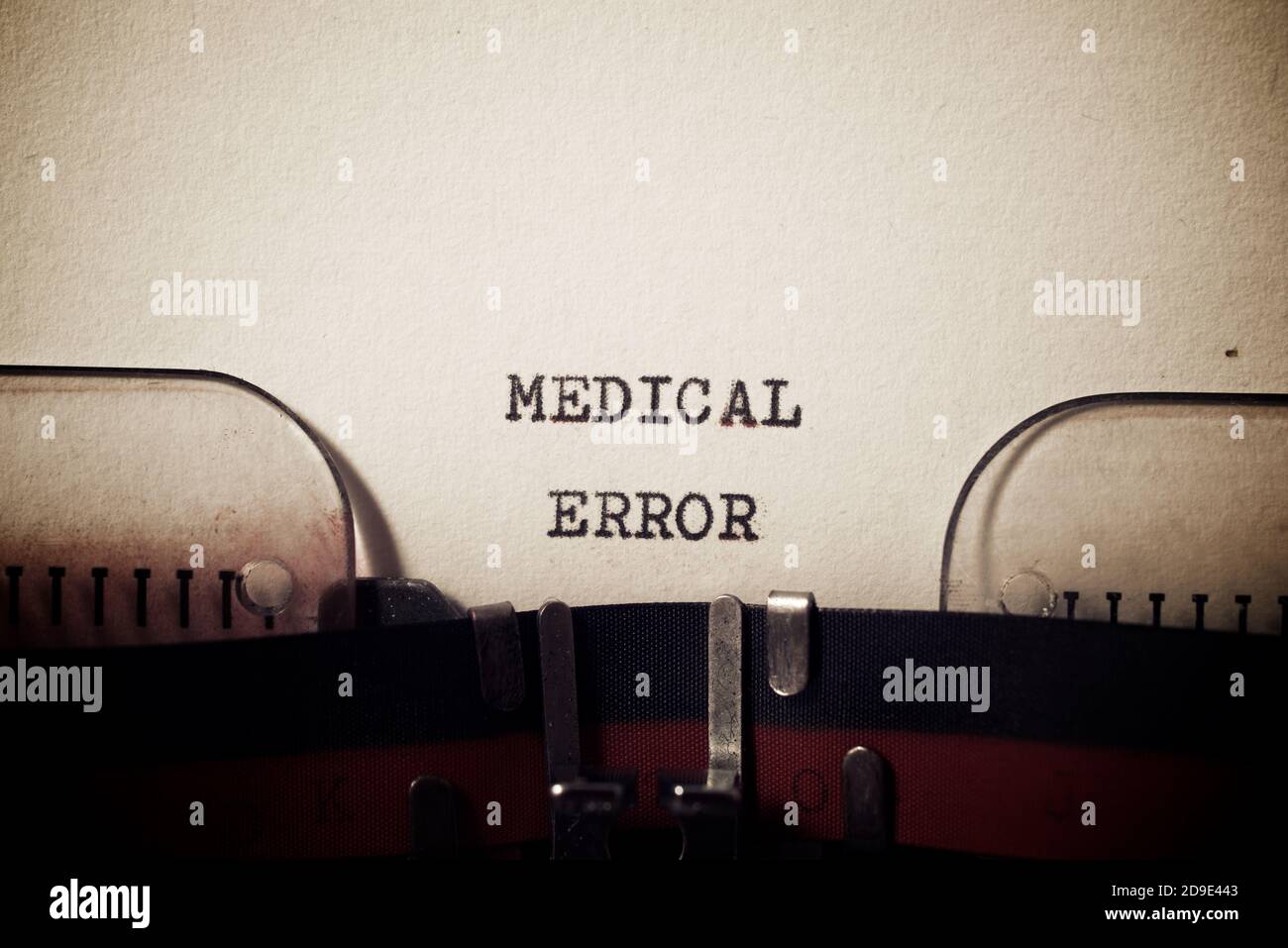 Medical error phrase written with a typewriter Stock Photo - Alamy