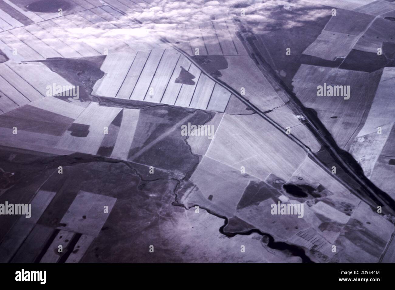 view of the ground from the plane window Stock Photo - Alamy