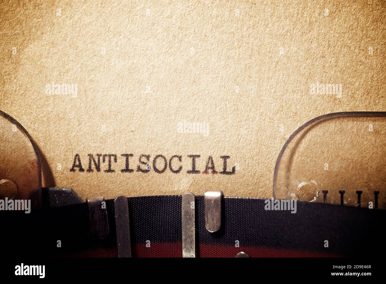 Antisocial word written with a typewriter Stock Photo - Alamy