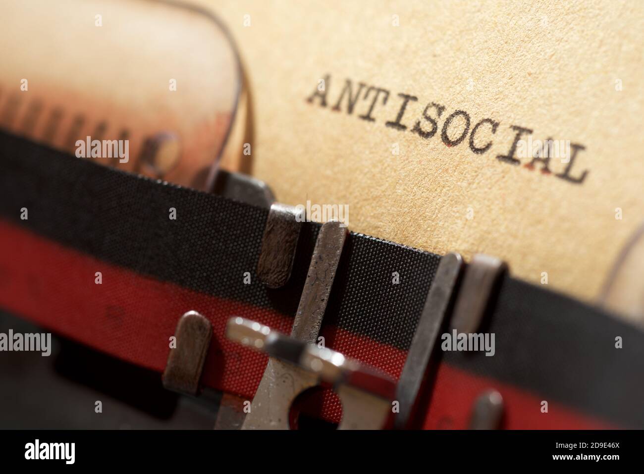 Antisocial word written with a typewriter Stock Photo - Alamy