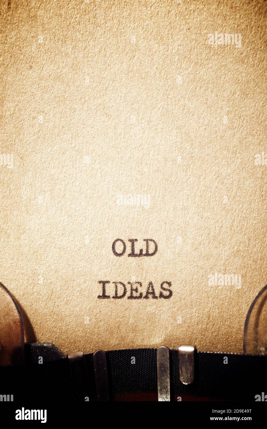 Old ideas phrase written with a typewriter Stock Photo - Alamy