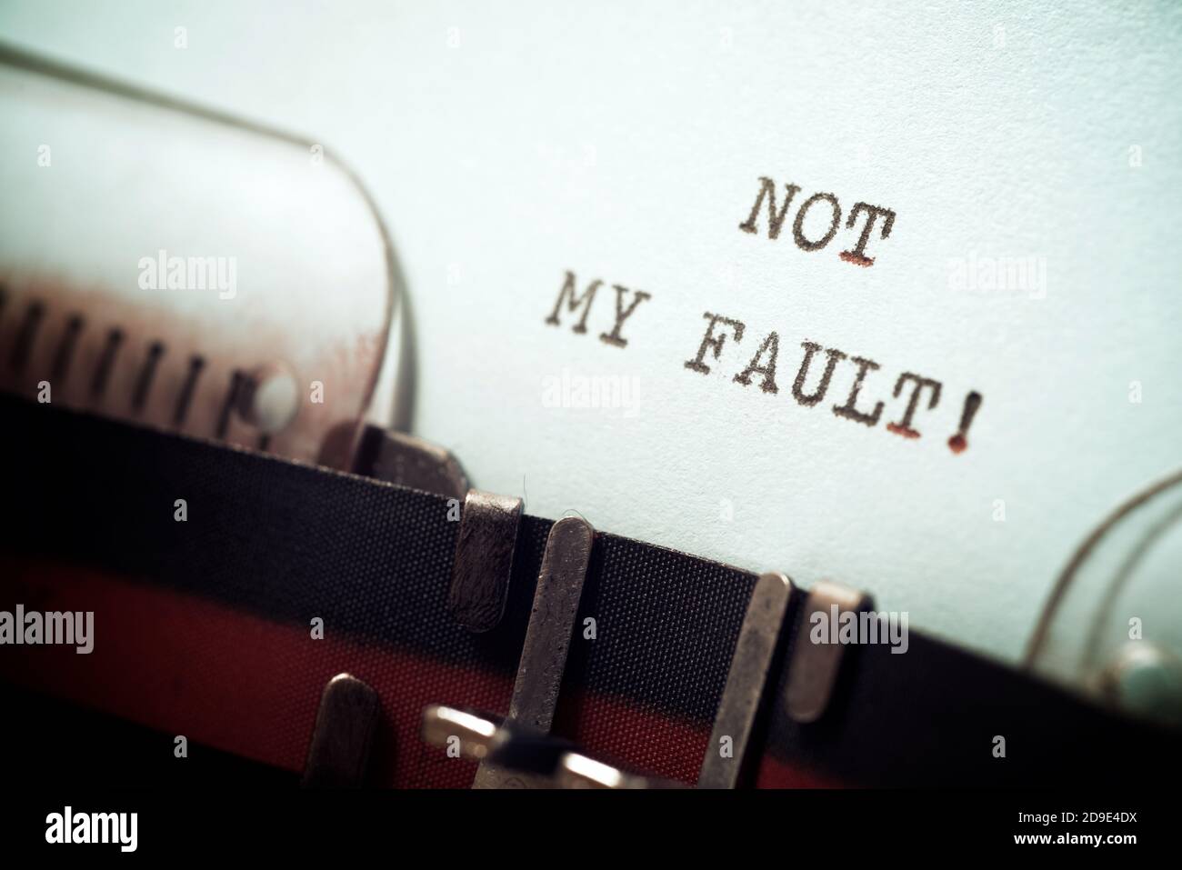 Not my fault phrase written with a typewriter Stock Photo - Alamy