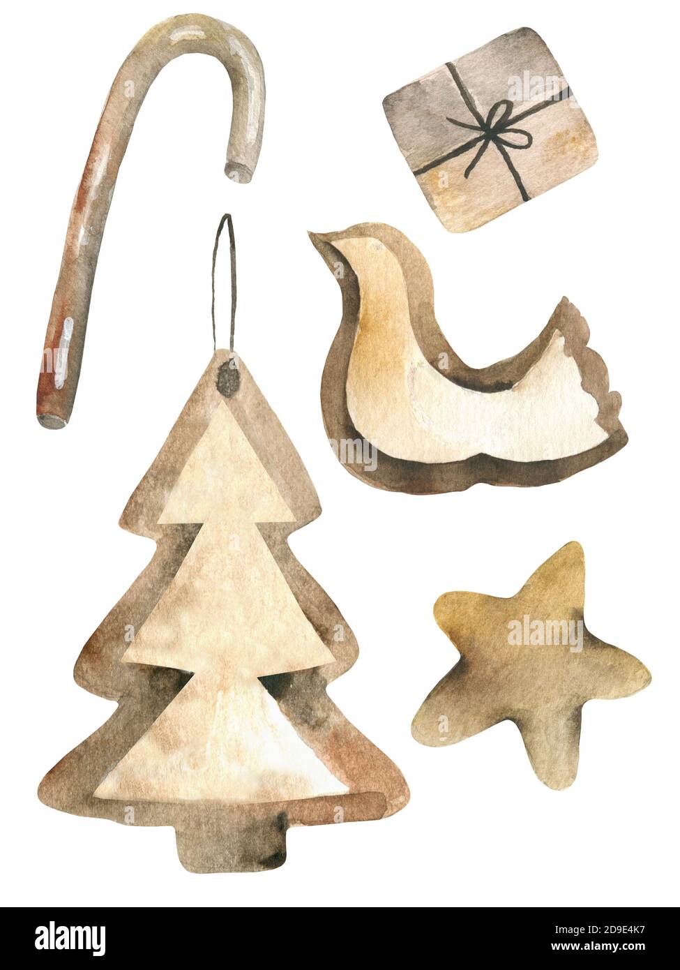 Collection of Christmas cookies watercolor set hygge Stock Photo - Alamy