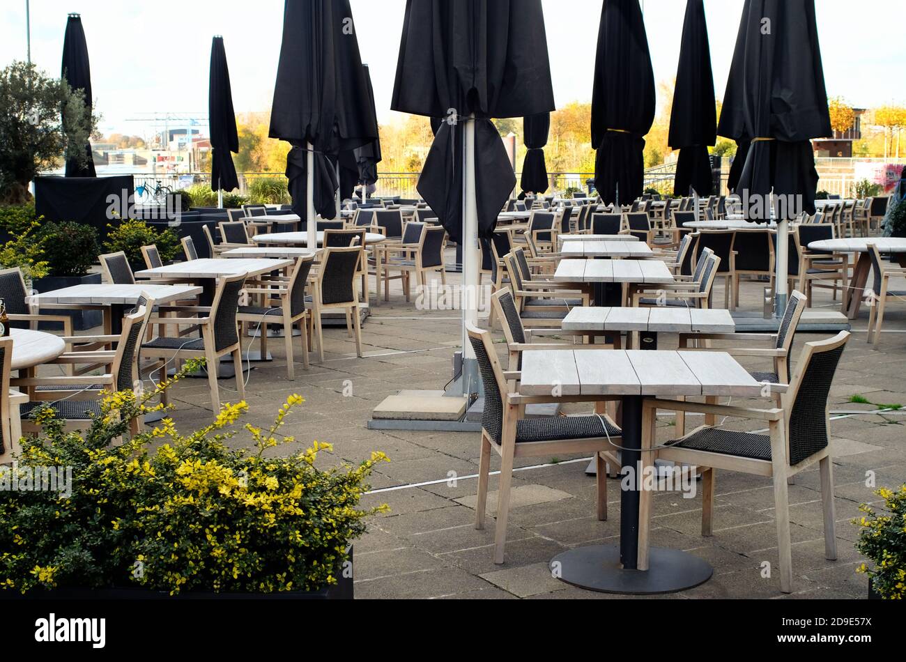 Gastronomy lockdown in Germany, closed restaurant, cafe or bar due to ...