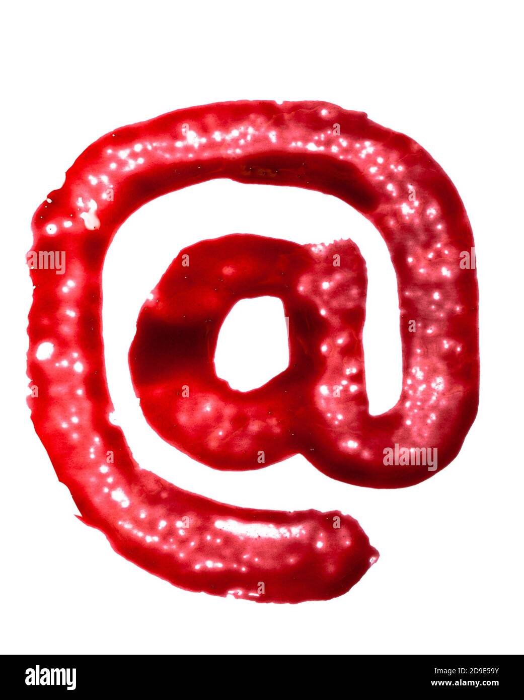 Painted in bloody paint symbol sign of at isolated on white background ...