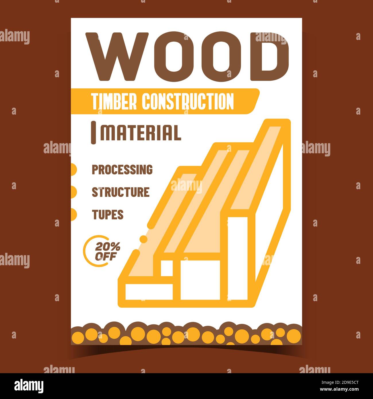 Wood Timber Construction Promotional Banner Vector Stock Vector Image ...