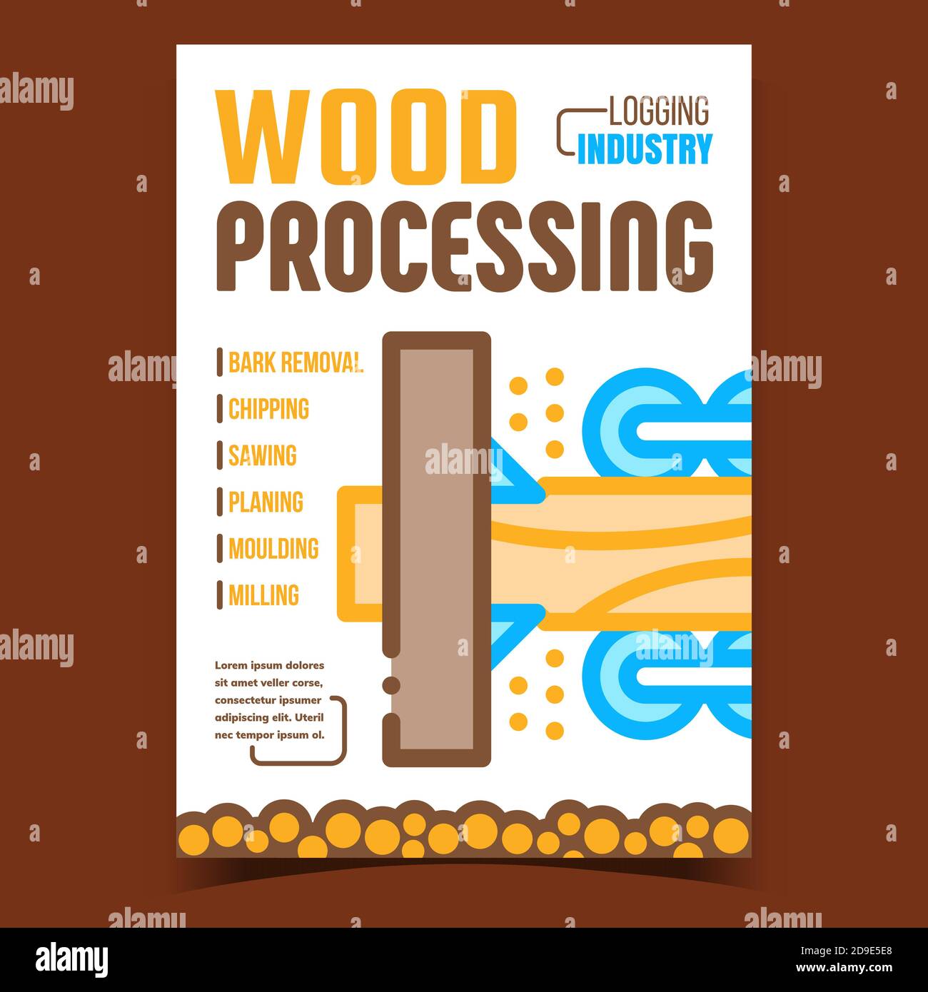 Wood Processing Creative Promotion Poster Vector Stock Vector Image ...
