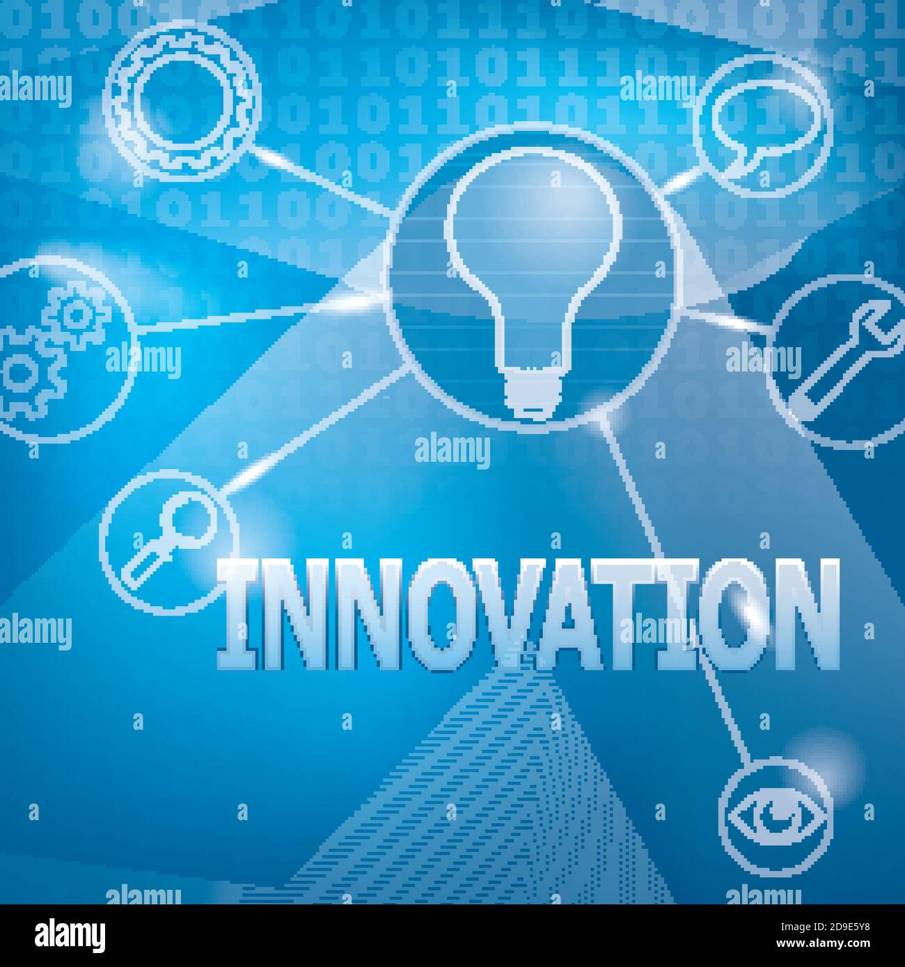 Vector illustration of a touch screen with the word innovation Stock ...