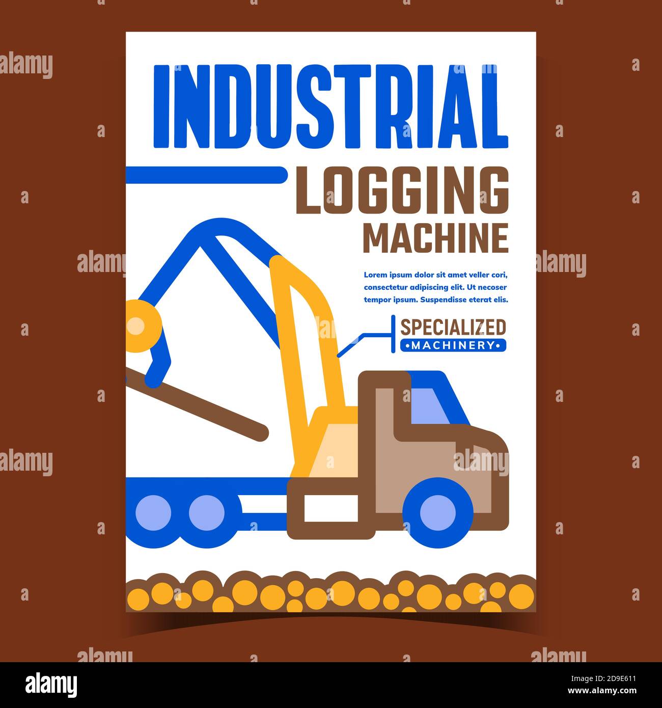 Industrial Logging Machine Promo Poster Vector Stock Vector Image & Art ...