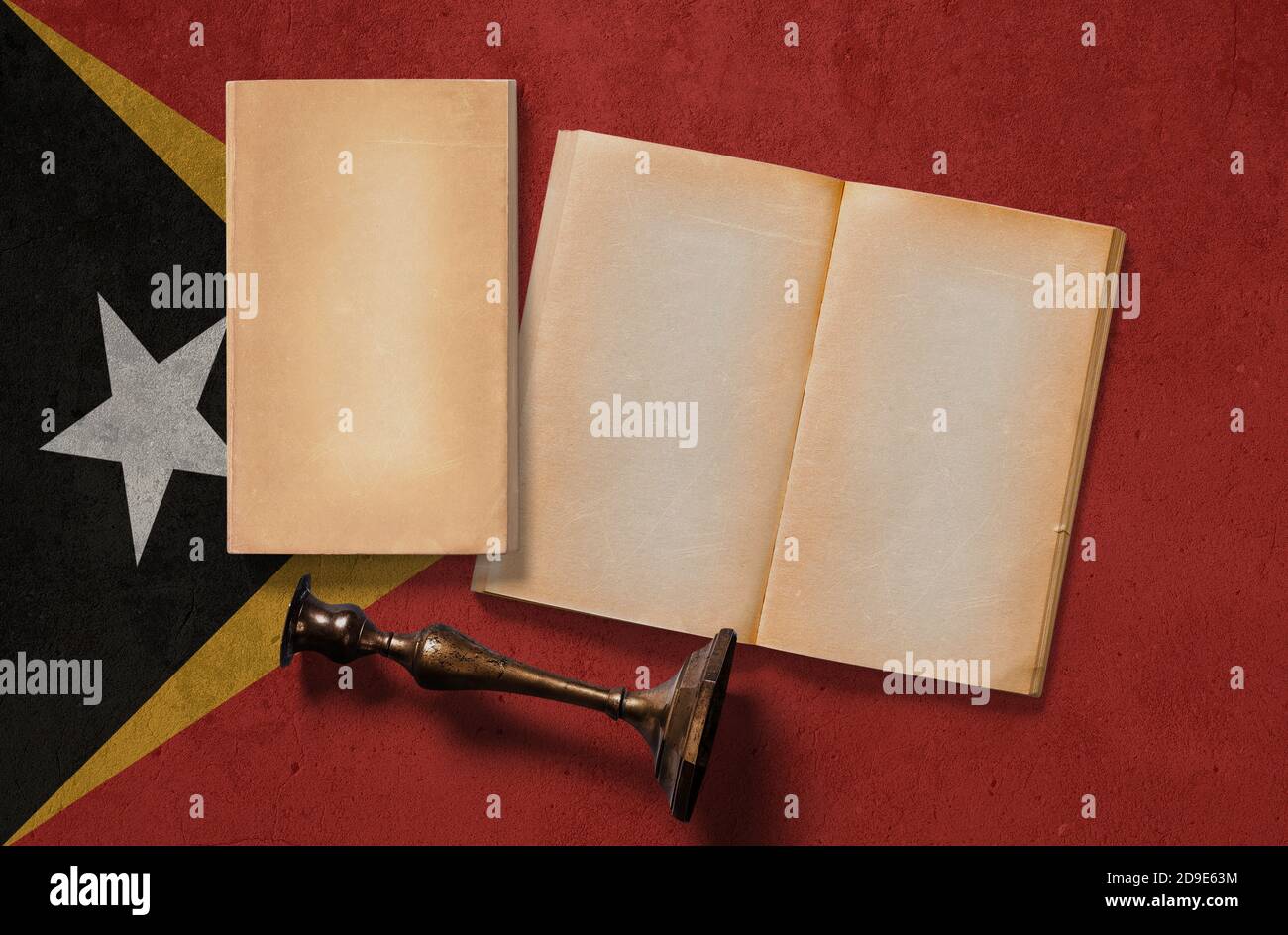 East Timor vintage historical concept. Retro craft papers and old ...