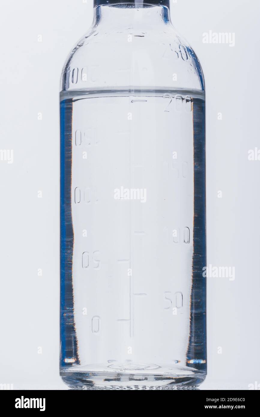 Glass medical ampoule vial for injection. Medicine is dry white drug ...