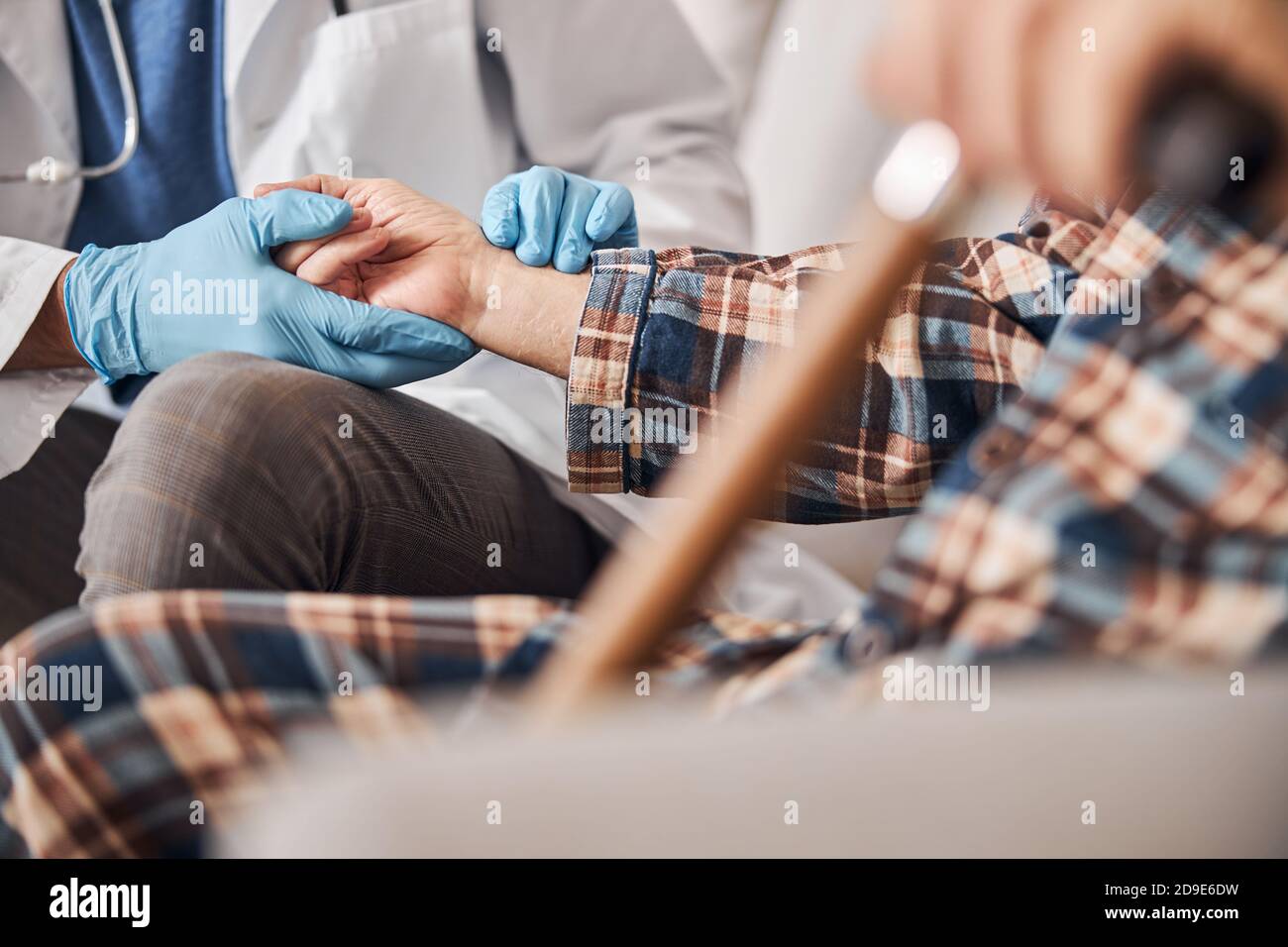 Healthcare professional conducting the patient medical examination ...