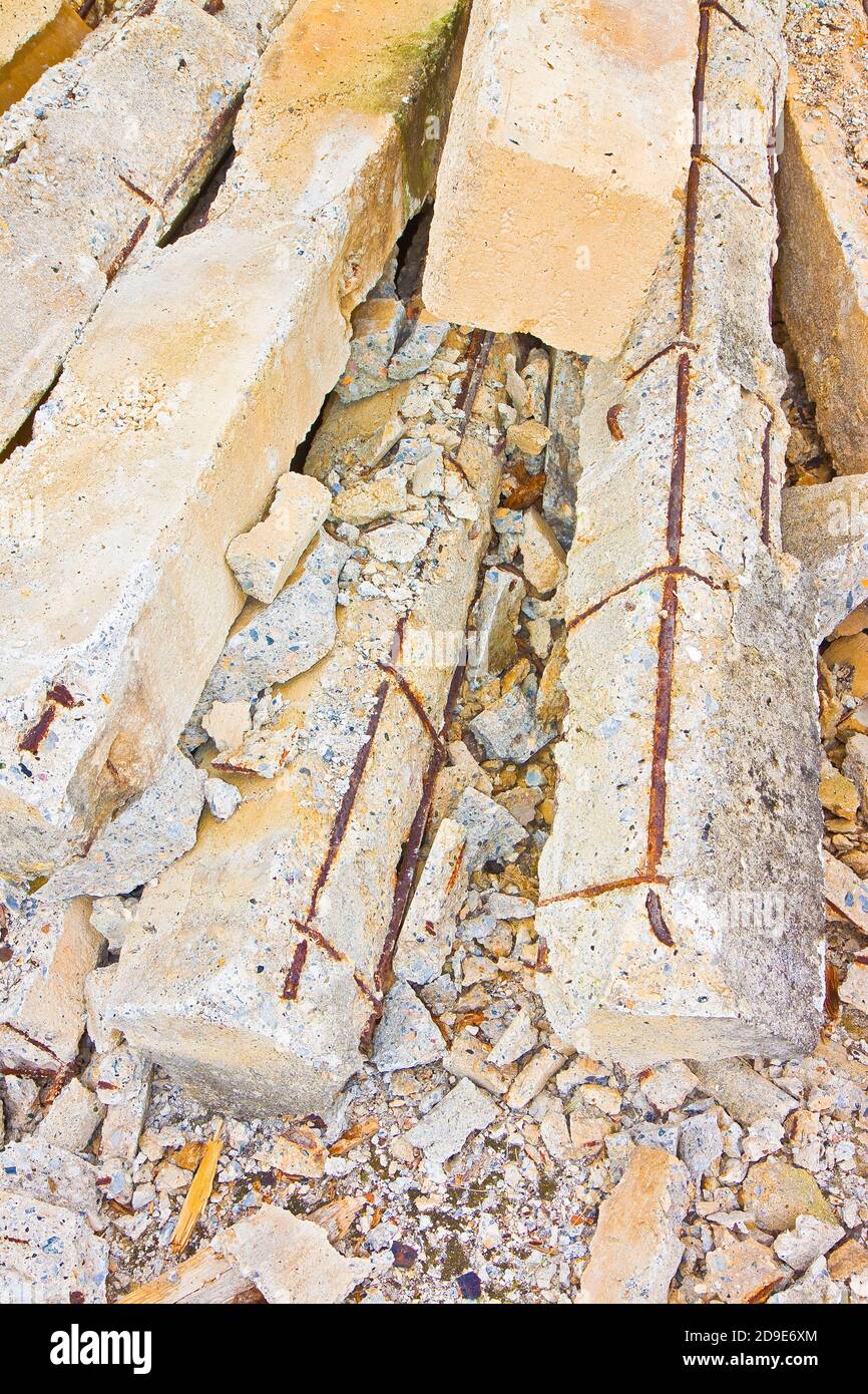 Collapsed concrete structures - concept image Stock Photo - Alamy