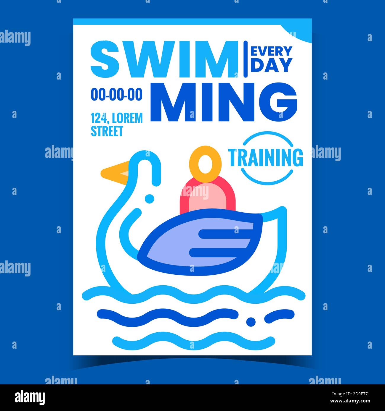 Swimming Waterpool Creative Promo Poster Vector Stock Vector Image ...