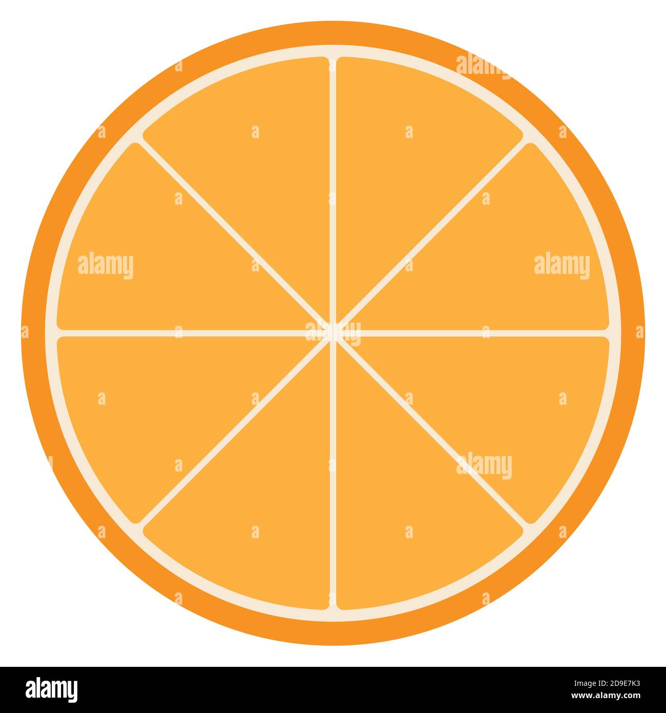 Orange fruit. Orange that are segmented on a white background. Flat ...