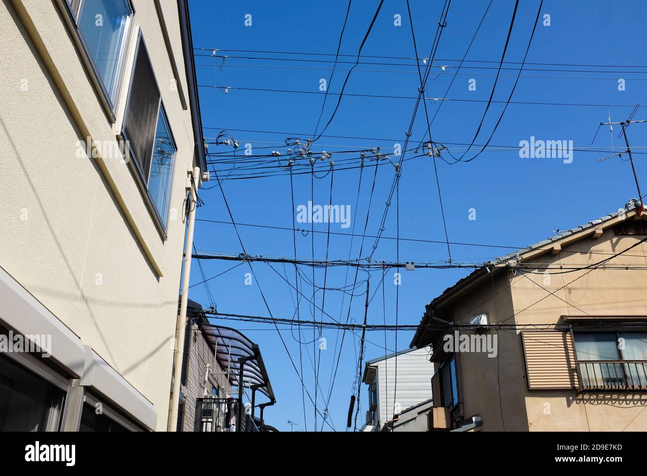Wires in a neighbourhood in Japan Stock Photo - Alamy