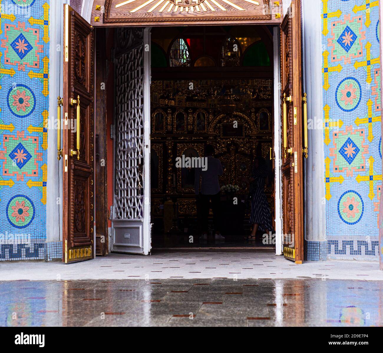 The open doors to the temple. The concept of faith and opportunity ...