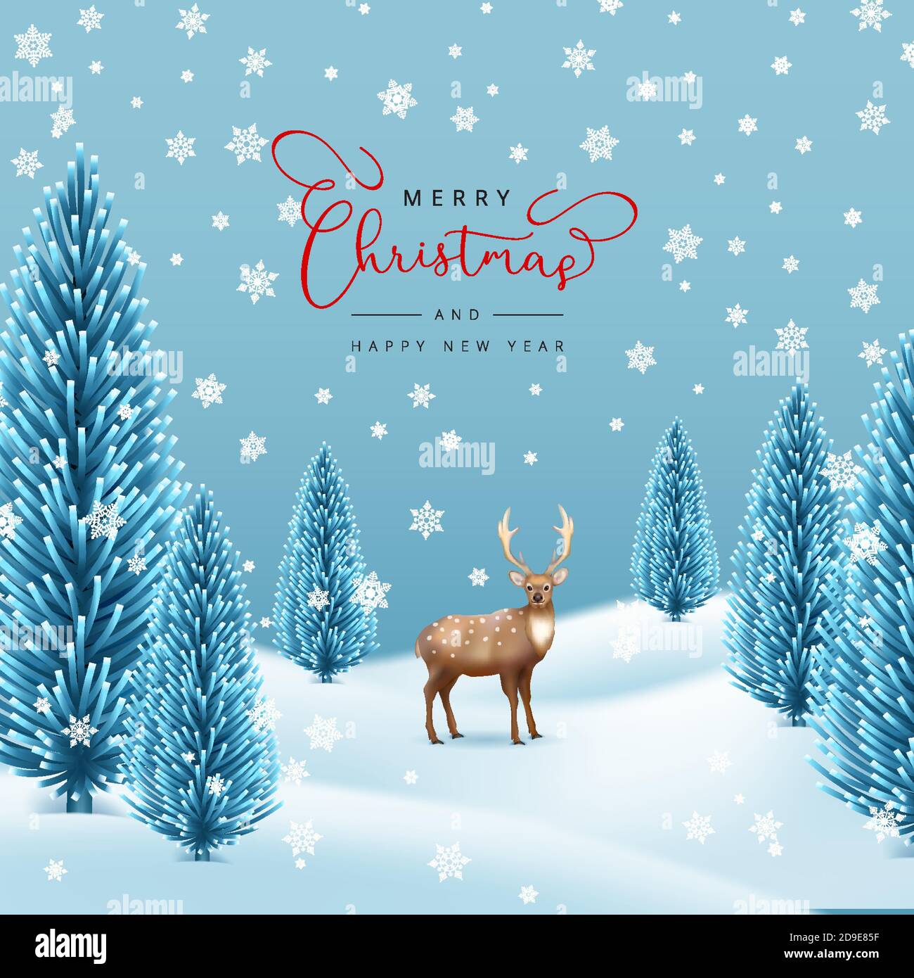 Winter card snow covered Stock Vector Images - Alamy